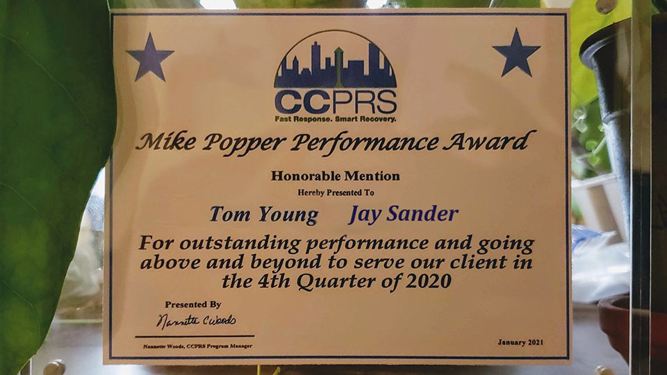 Jay Sander & Tom Young Win CCPRS Michael Popper Performance Award ...